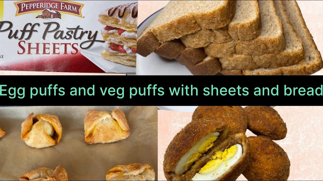 Egg puffs and curry puffs with sheets and bread||Eggs puffs and curry in బేకరీ స్టైల్ at home ...