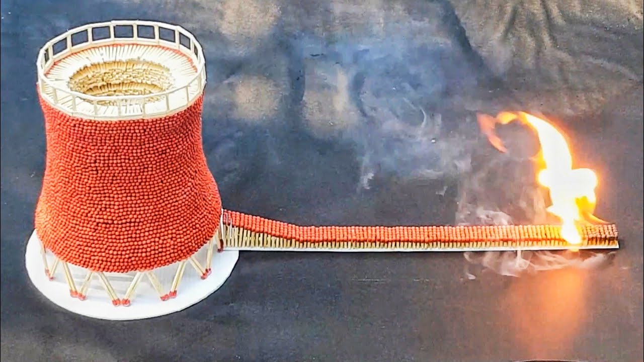 250,000 Matches Chaine Fire Reaction Domino Effect 🔥 🔥 🔥 - YouTube