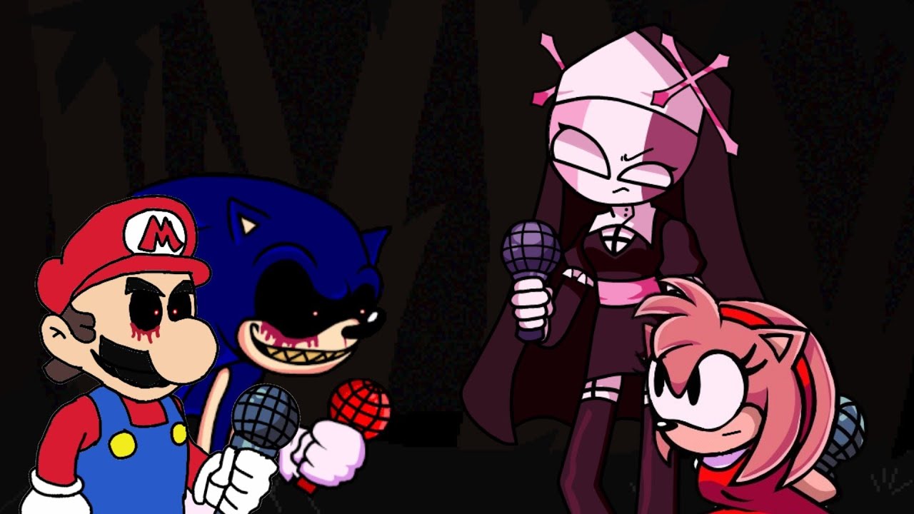 Mario.exe and Sonic.exe Vs Sarvente and Amy - YouTube