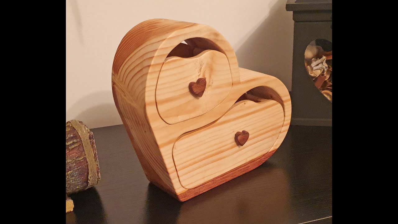 heart shaped bandsaw jewellery box - YouTube