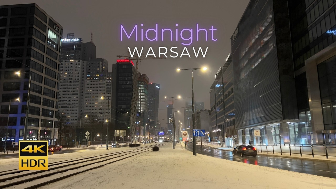 Midnight Walk in Warsaw, Poland - 4K HDR - YouTube