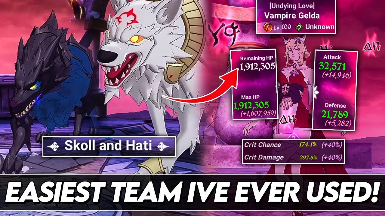 MY NEW FAVORITE TEAM FOR SKOLL & HATI?! VAMPIRE GELDA SHOWCASE!!! (7DS ...