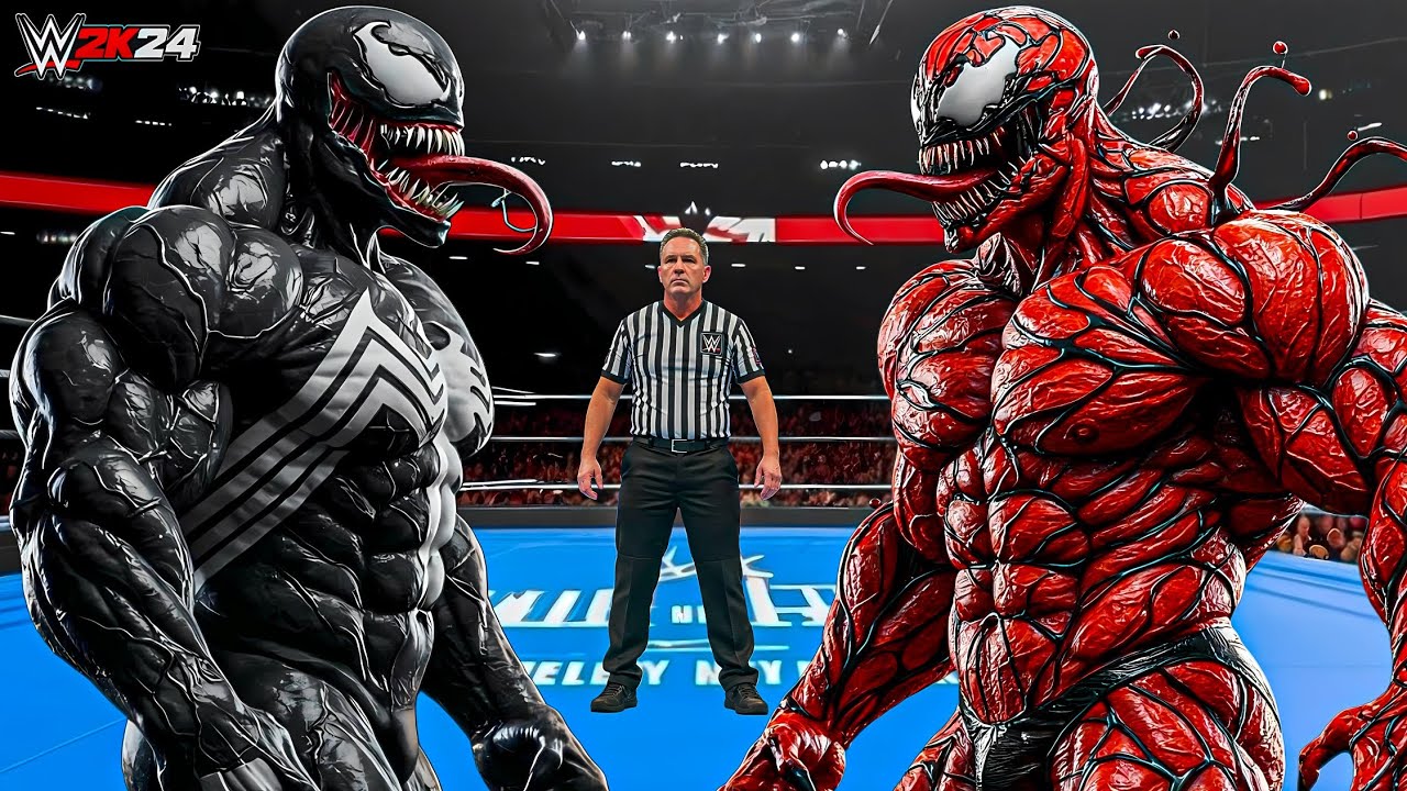 WWE 2K24 - VENOM VS CARNAGE | PS5 Gameplay - YouTube