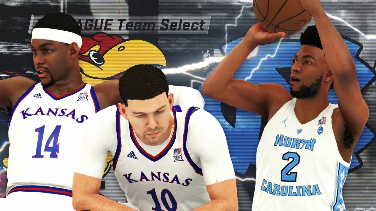 NBA 2K18 - NCAA 2K18 College Roster Gameplay North Carolina vs. Kansas ...