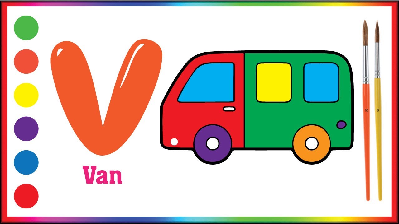 Van Drawing, coloring For Kids, How to draw Van, Simple drawing # ...