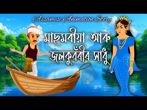 Assamese Story || মাছমৰীয়া আৰু জলকুৱঁৰীৰ সাধু || Assamese Animation Story || Hadhu kotha 