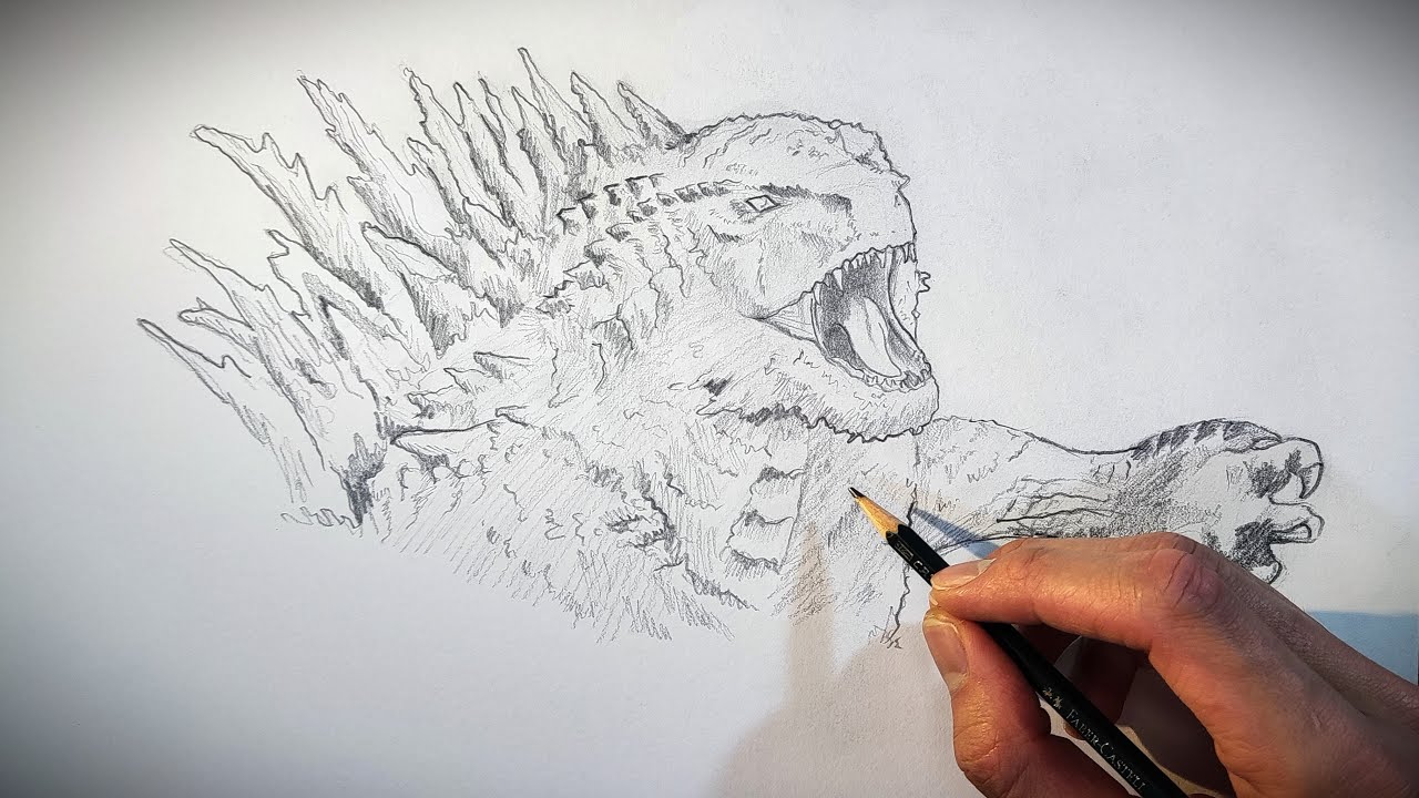 How To Draw Godzilla | Godzilla x Kong Drawing Step By Step Tutorial ...