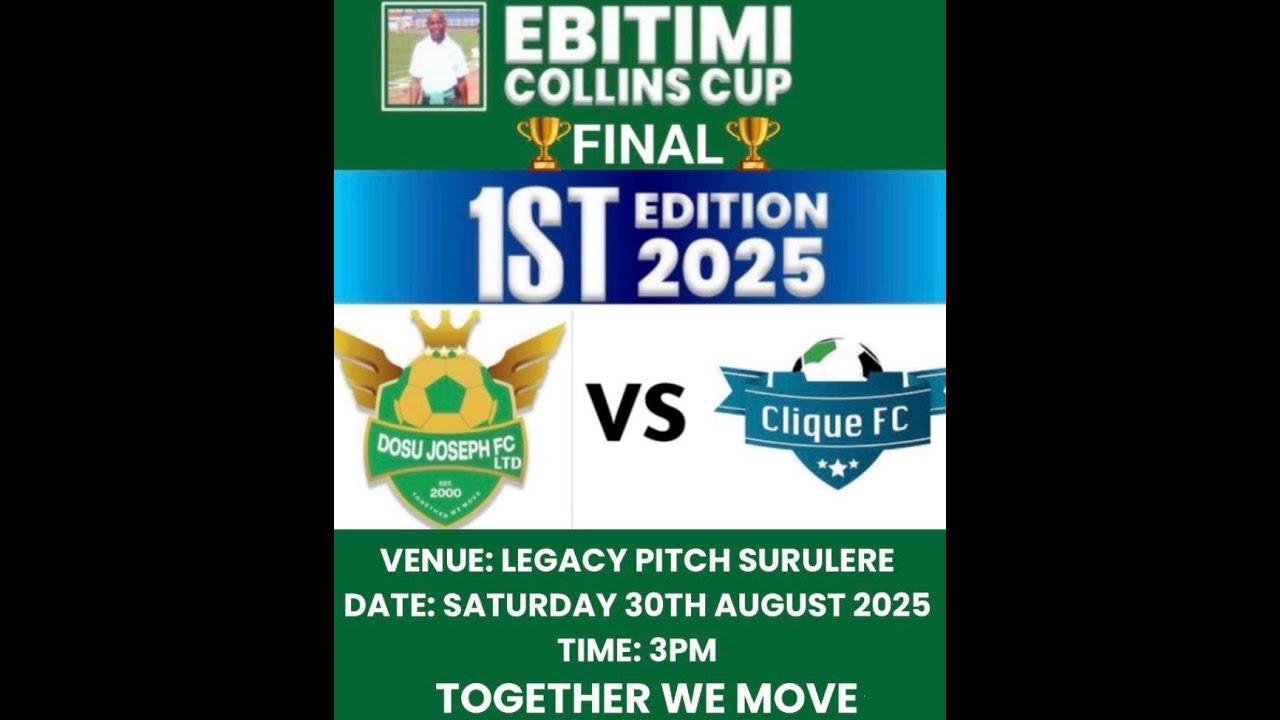 Dosu Joseph FC VS Clique FC - Ebitimi Collins Cup - Final - YouTube
