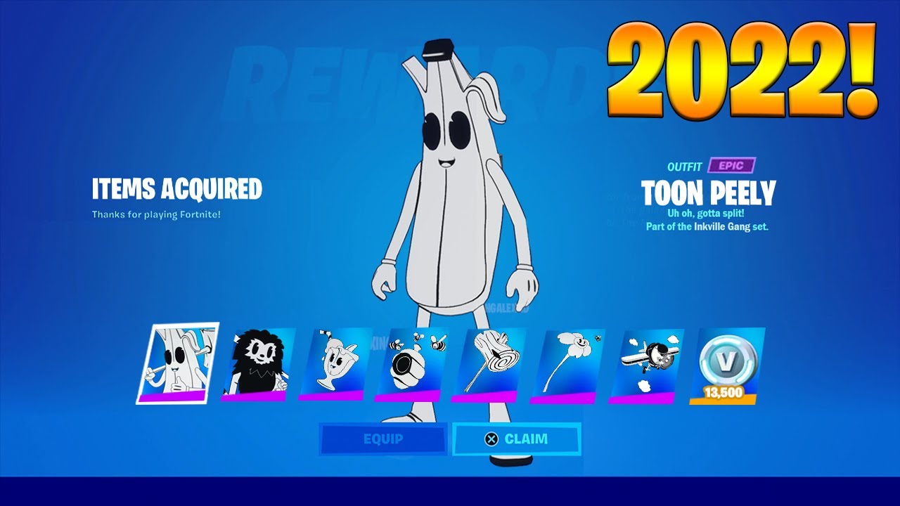 How To Get Toon Peely & Toon Bushy Skin (Inkville Gang Pack Bundle ...