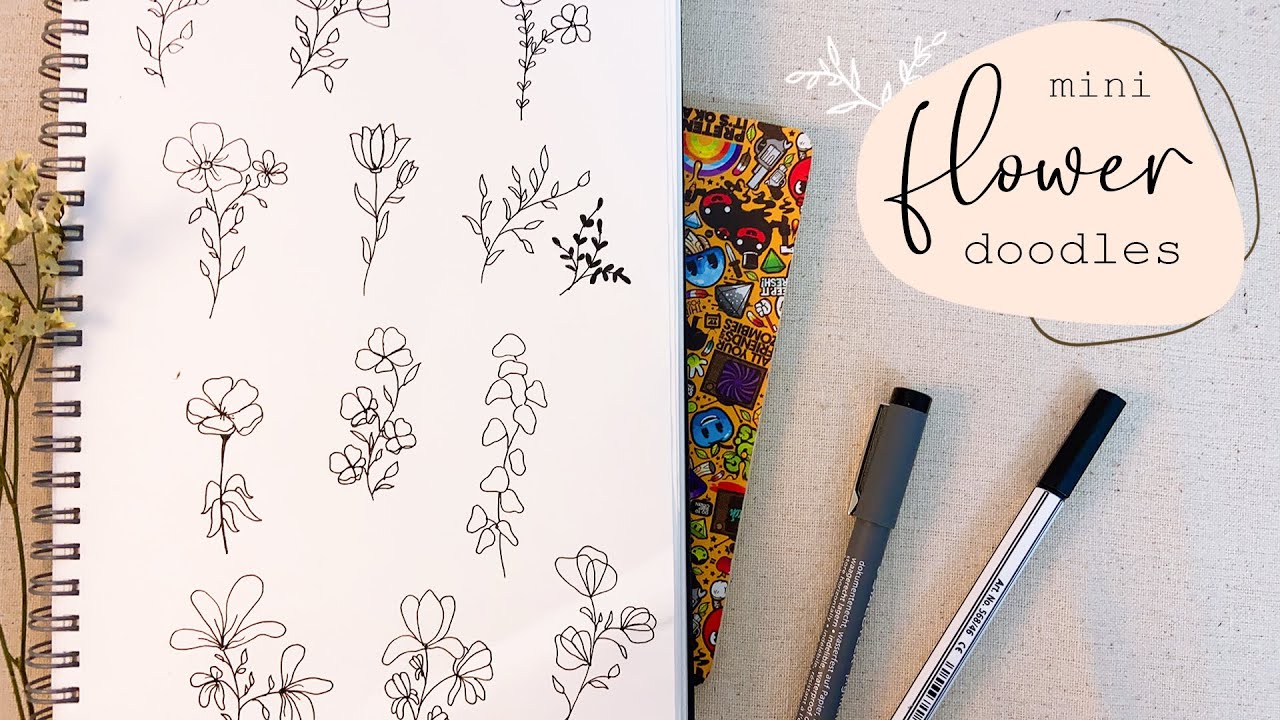 🌻 mini floral doodles - how to learn simple flower drawing 🌿 - YouTube