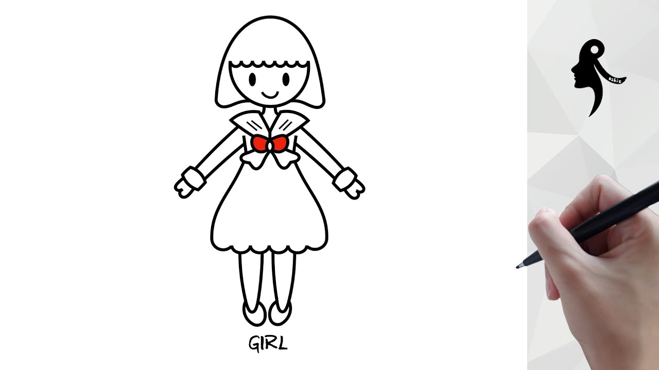 HOW TO DRAW A GIRL IN EASY STEPS - YouTube