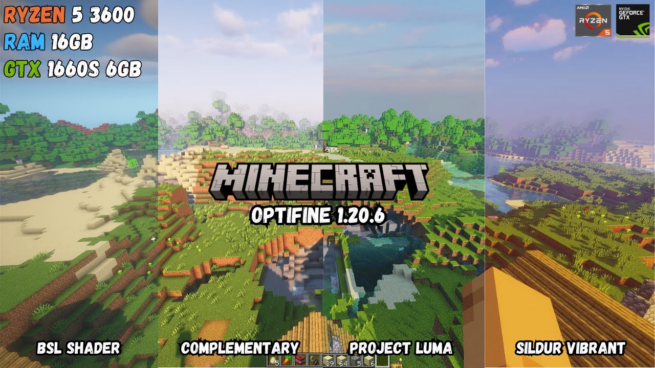 Minecraft Optifine 1.20.6 Shader On Ryzen 5 3600 GTX 1660S || Test Game ...