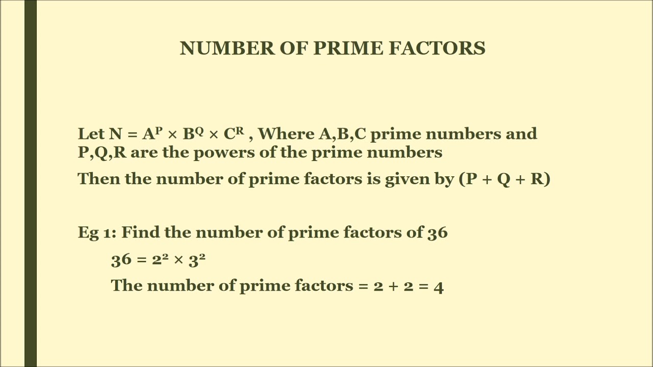 Number system/Number of prime factors/#prime_factors - YouTube