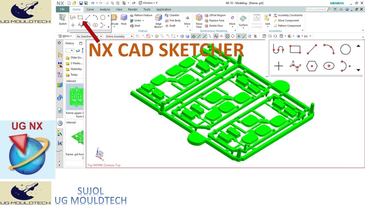 NX CAD Sketcher for Beginners: Master Lines, Rectangles & Arcs! - YouTube