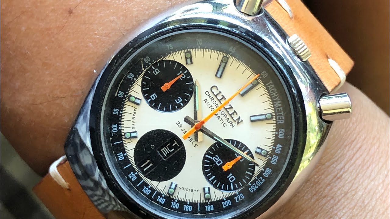 Citizen Chronograph Bullhead Japan 8110 SSB - YouTube