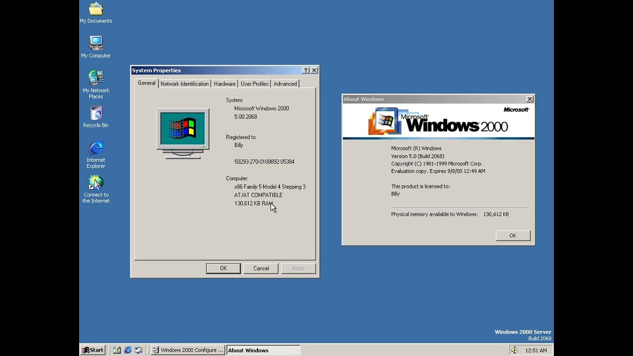 Windows 2000 Build 2068 - YouTube