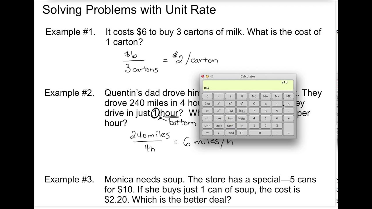 MAT2L U2L2 Problems with Unit Rate - YouTube