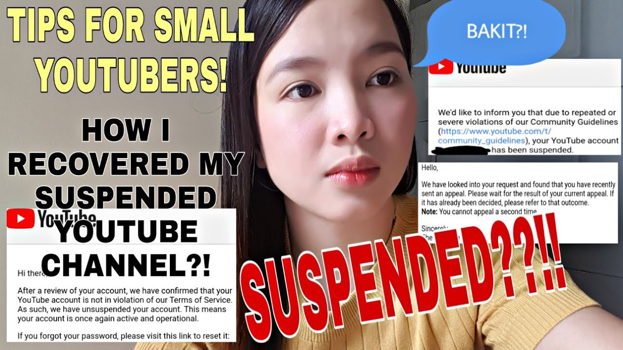HOW TO RECOVER SUSPENDED TERMINATED YOUTUBE CHANNEL | BAKIT NA-SUSPEND ...