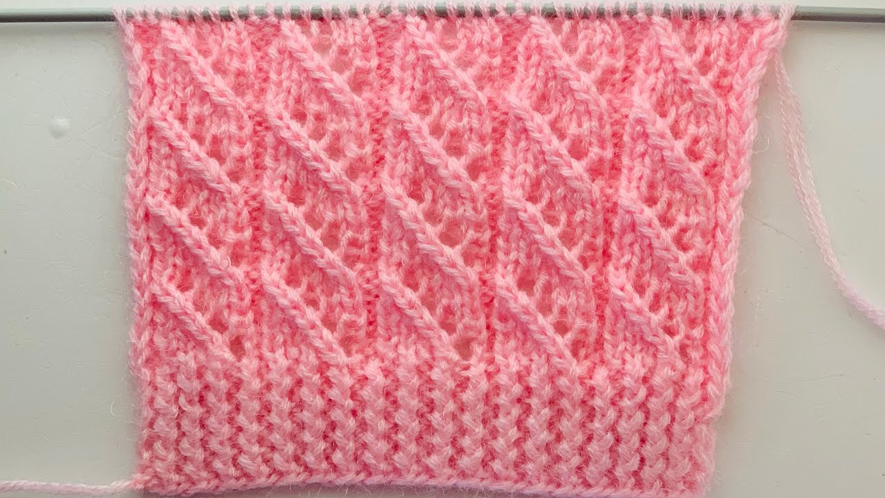 Lace Knitting Stitch Pattern/Very Easy - YouTube