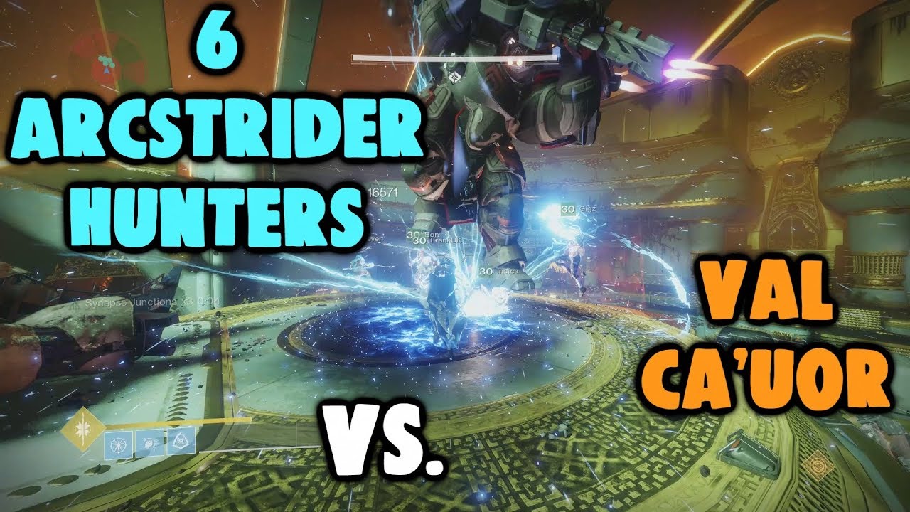 Destiny 2 - 6 Arcstrider Hunters VS. Val Ca'uor Raid Boss [ONE PHASE ...