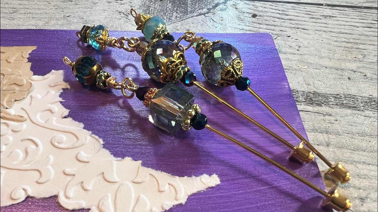 Making Stick Pins With Top Dangles - YouTube
