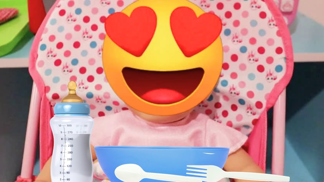 Baby Doll Cooking & Eating. Kids Pretend Play Baby Dolls - YouTube