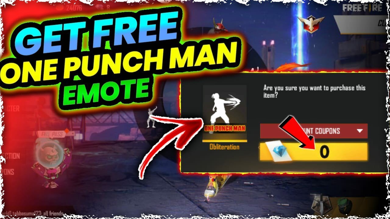 One Man Punch Emote Get Free Trick ll Free Fire New Event ll One Punch ...