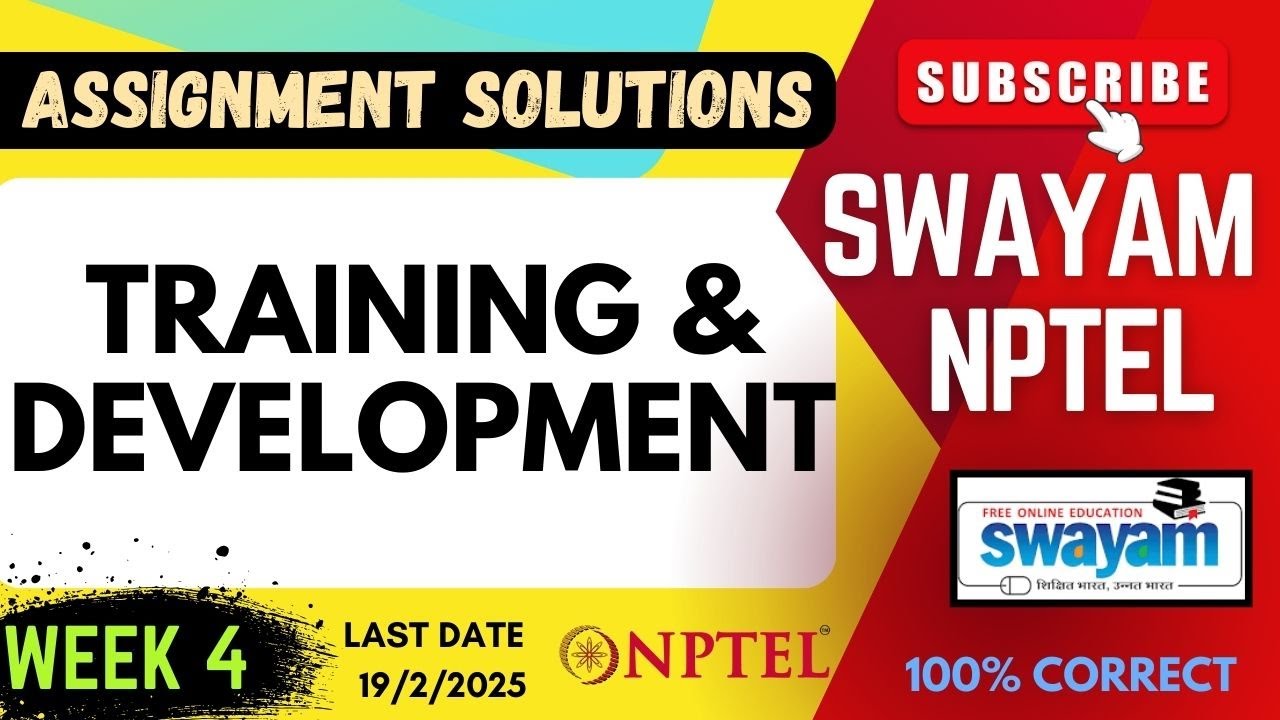 Training and Development Week 4 Assignment Solutions | SWAYAM NPTEL ...