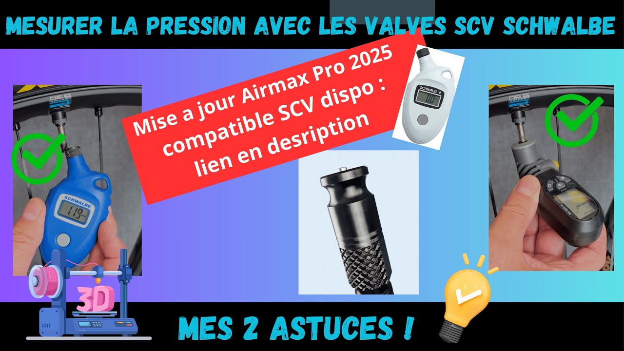 Mesurer la pression avec les valves SCV Schwalbe: mes 2 astuces ! - YouTube