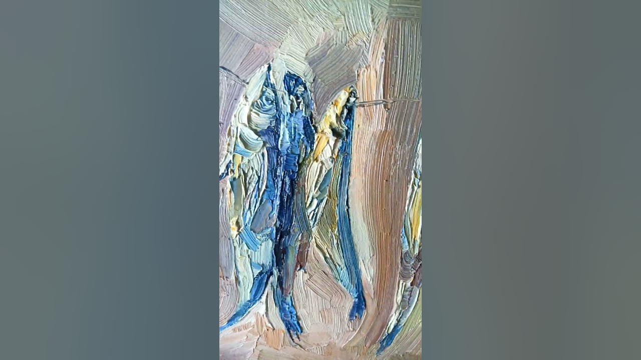 Художник Шизофреник Рыбки Этюд Масло ПЛИКУСОВ Андрей Art