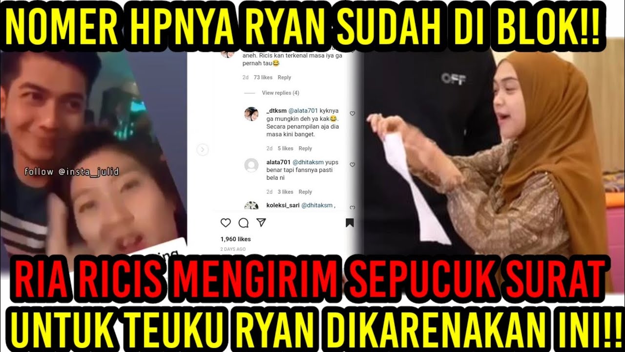 Ria Ricis Mengirim Sepucuk Surat Untuk Teuku Ryan Dikarenakan Nomer ...