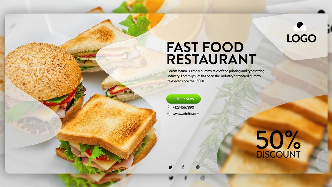 Food Banner Design | Beginner | Photoshop CS 3 - YouTube