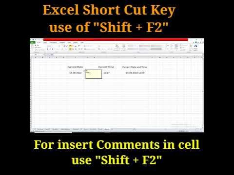 ms excel short cut key | use of Shift + F2 | excel tips and trics | excel skills - YouTube