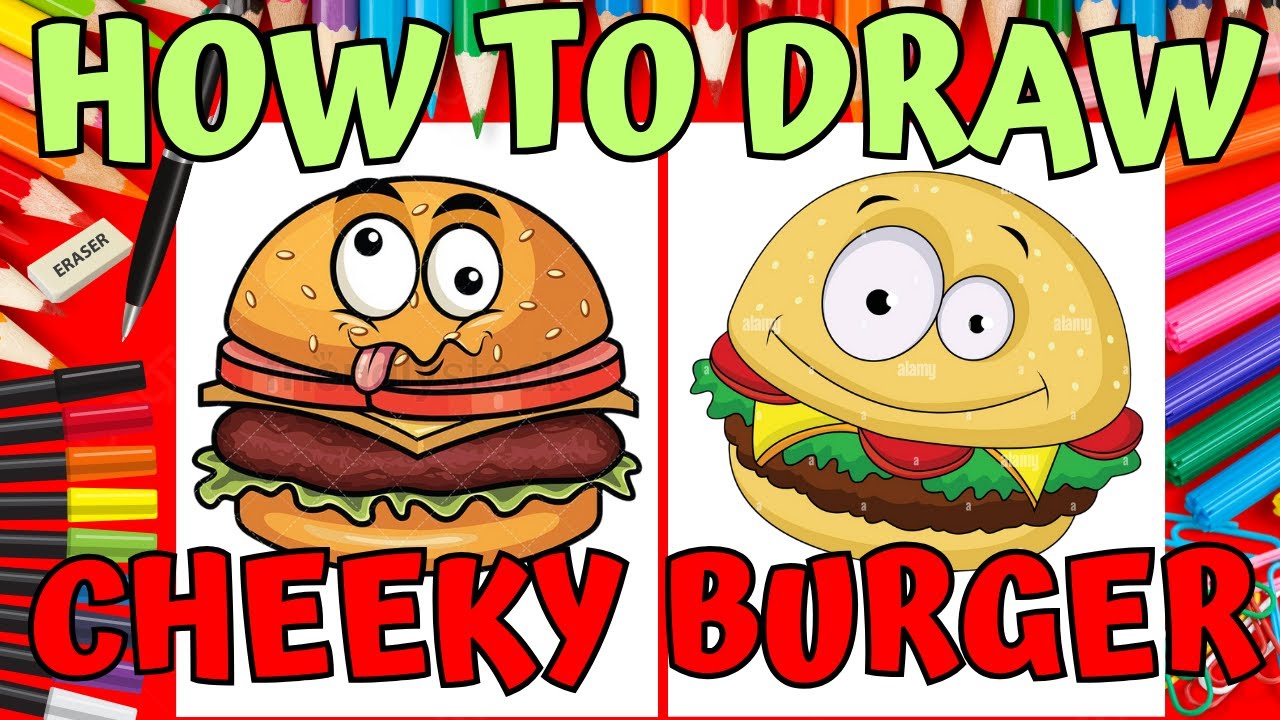How to draw cheeky Burger || Funny hamburger Drawing #viralvideo - YouTube