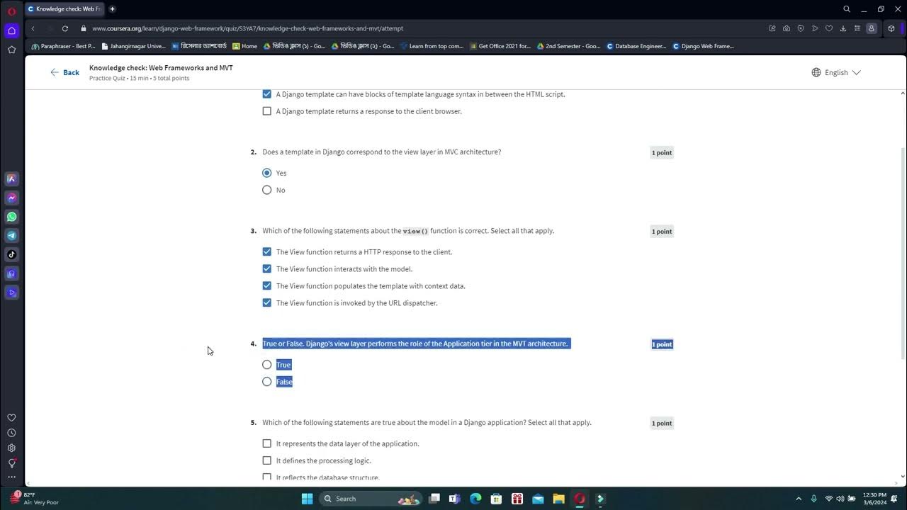 Django Web Framework week 1 quiz solutions Coursera | Django Web Framework Meta - YouTube