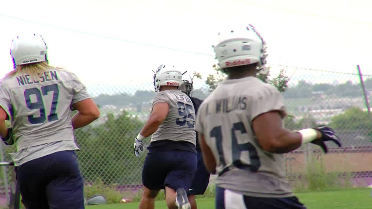 Utah State Fall Camp: Ricky Ali'ifua Pick Six - YouTube