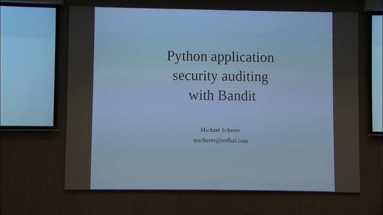 Michael Scherer - Python application security auditing with bandit - YouTube