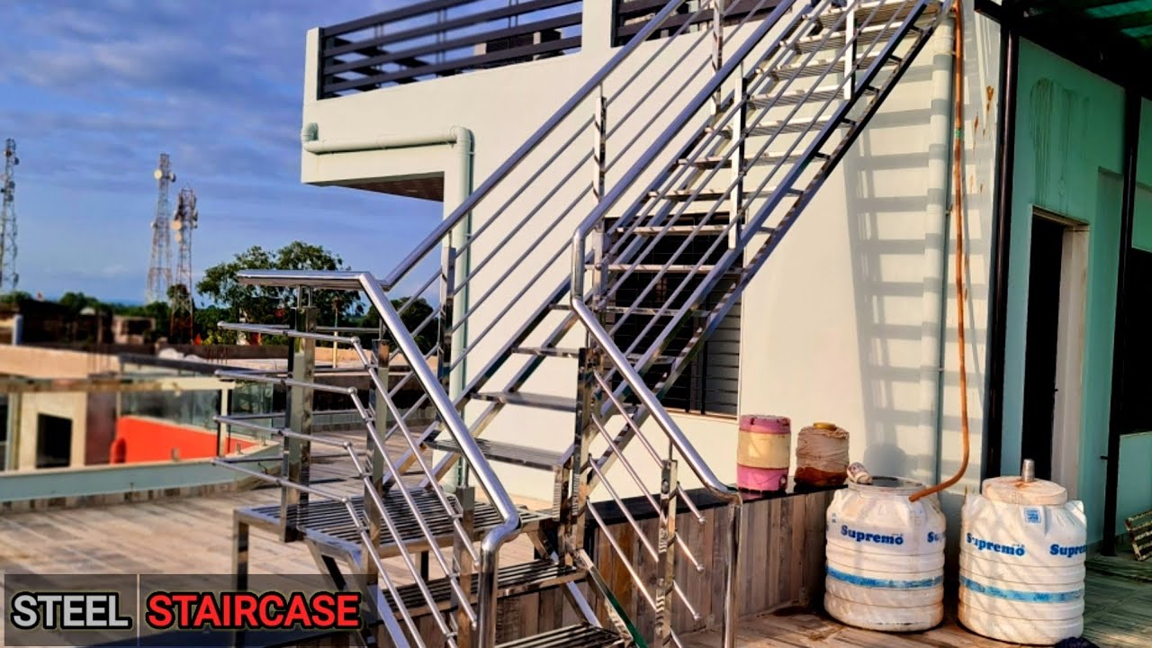 Steel Pipe Staircase For Roof | छत के लिए चढ़ाओ - YouTube