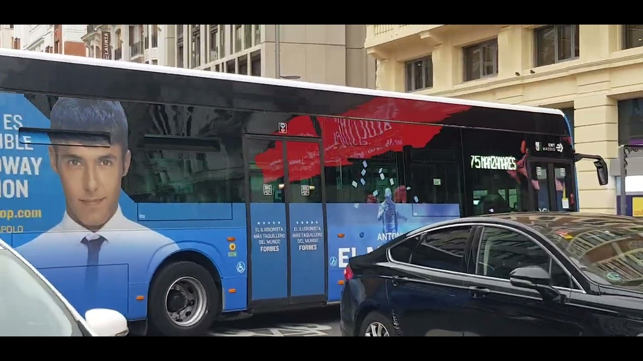 Here is the EMT bus 155 on the number 75 in Madrid Tuesday 5 April 2022 ...