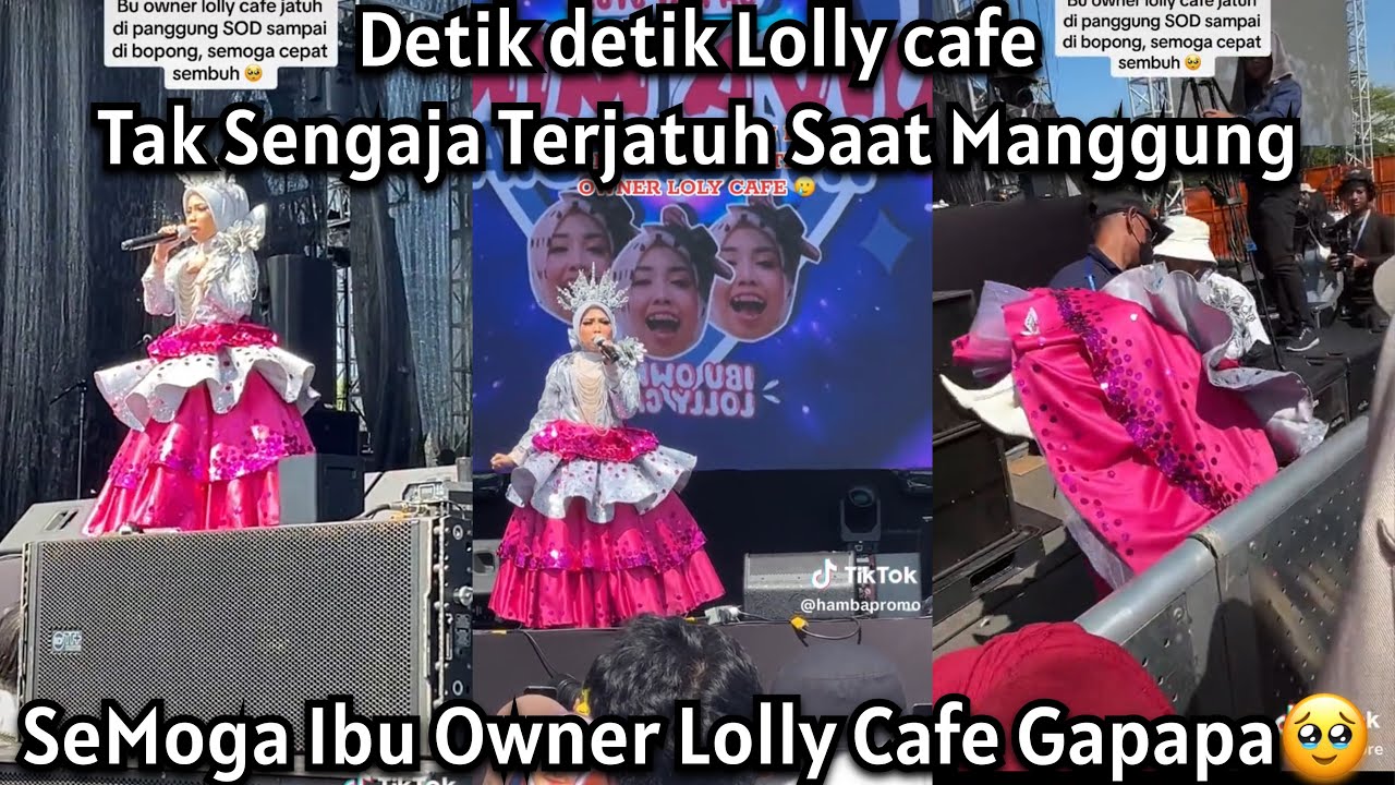 Viral Ibu Owner Lolly Cafe Terjatuh Saat Manggung | Disemangatin Fans ...