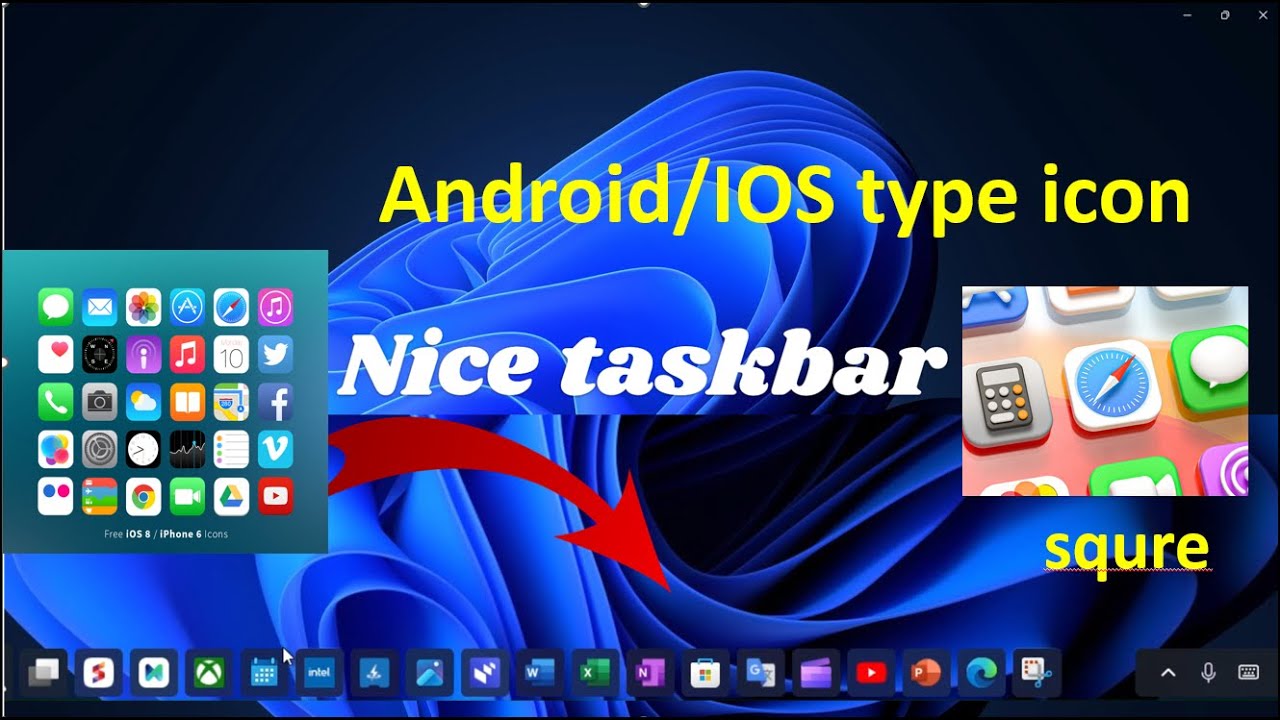 Computer taskbar icon like android/ios look/pc💻 android app/ios apps# ...