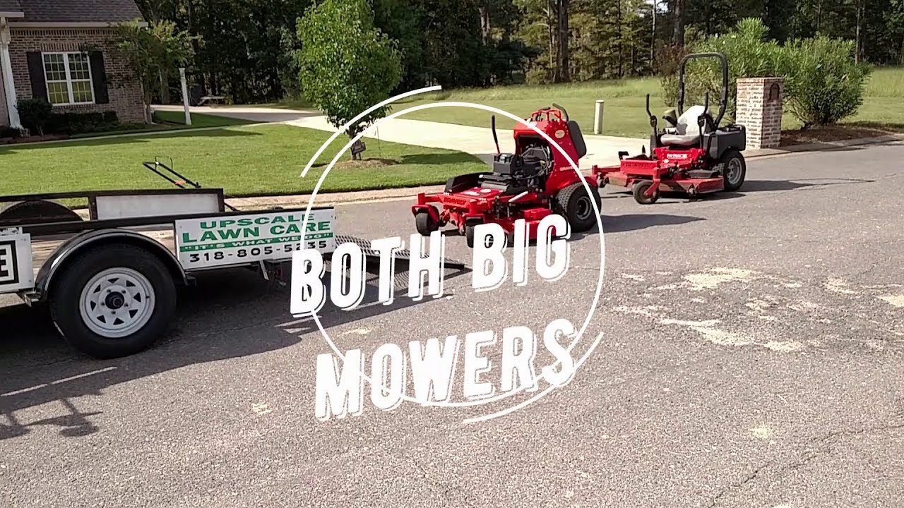 Two Man Crew works, Mowing with Both Big Mowers, Upscale Lawn Care ...