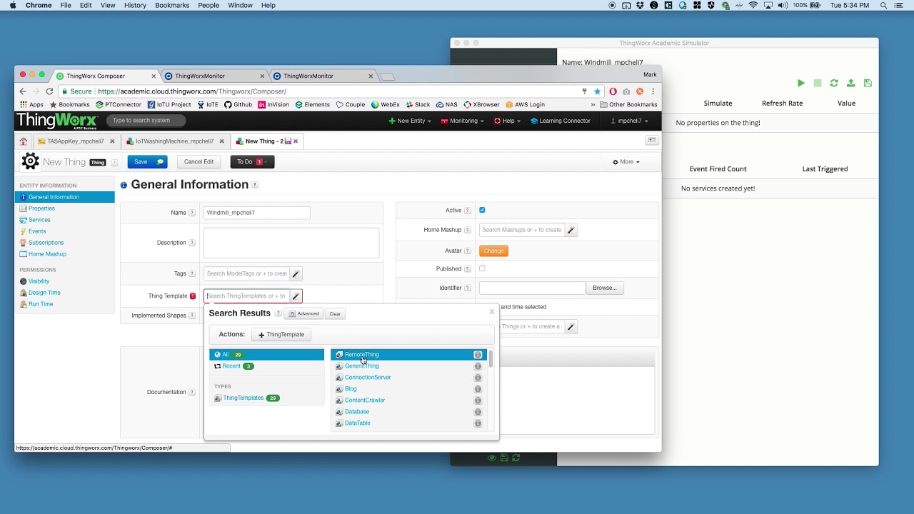 Working with Remote Things using ThingWorx Academic Simulator - YouTube