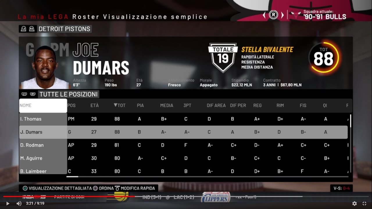 NBA 2K19: 1990-1991 NBA Roster (PS4) - YouTube