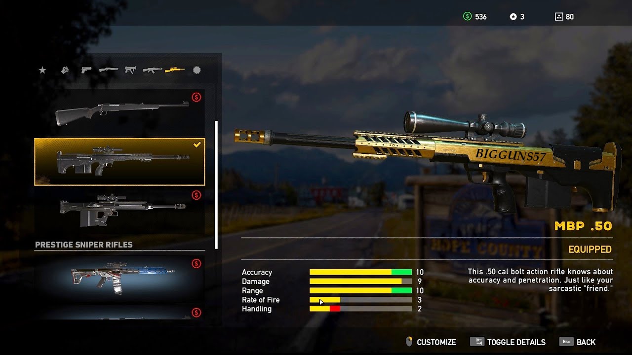 FAR CRY 5: PRESTIGE MBP .50 GOLD SKIN SNIPER RIFLE! - YouTube