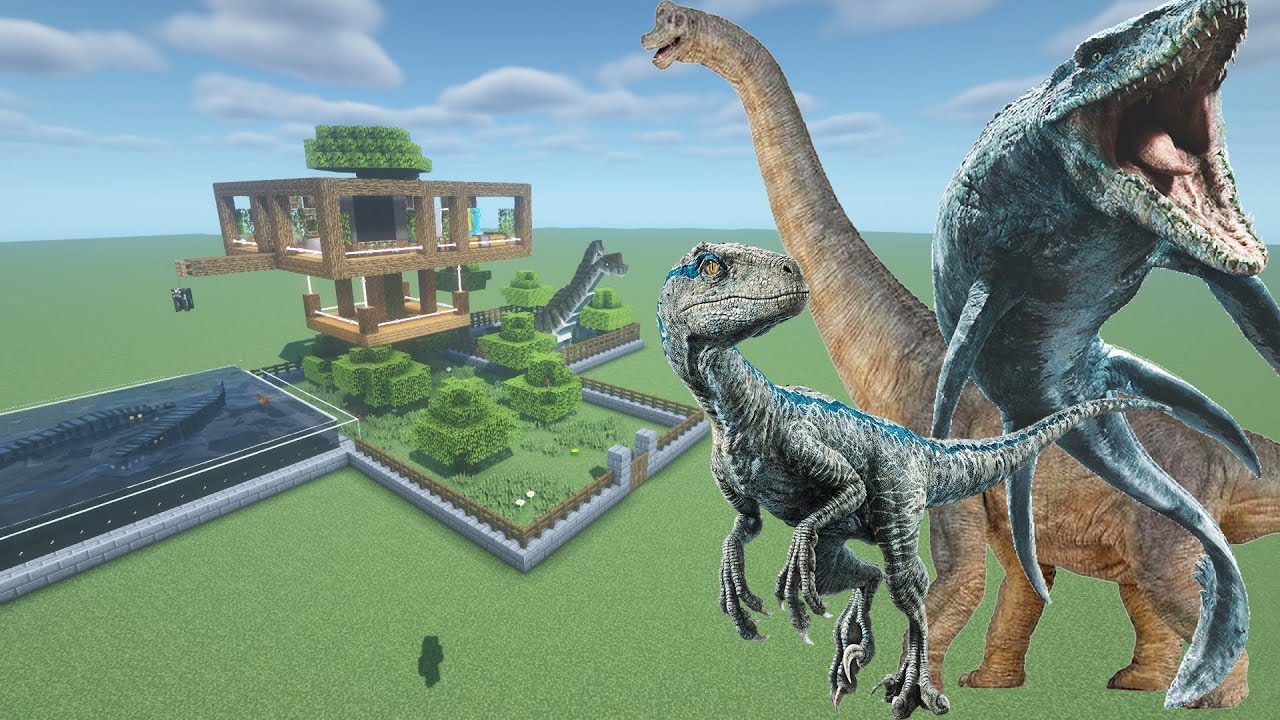 How To Make a Brachiosaurus, Mosasaurus, and Velociraptor Farm in ...