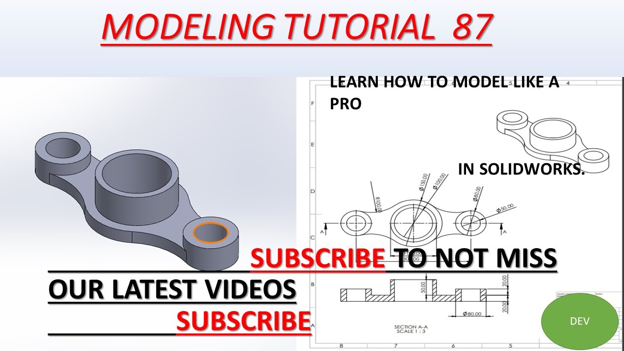 SolidWorks Modeling parts tutorial with Exercise 87 - YouTube