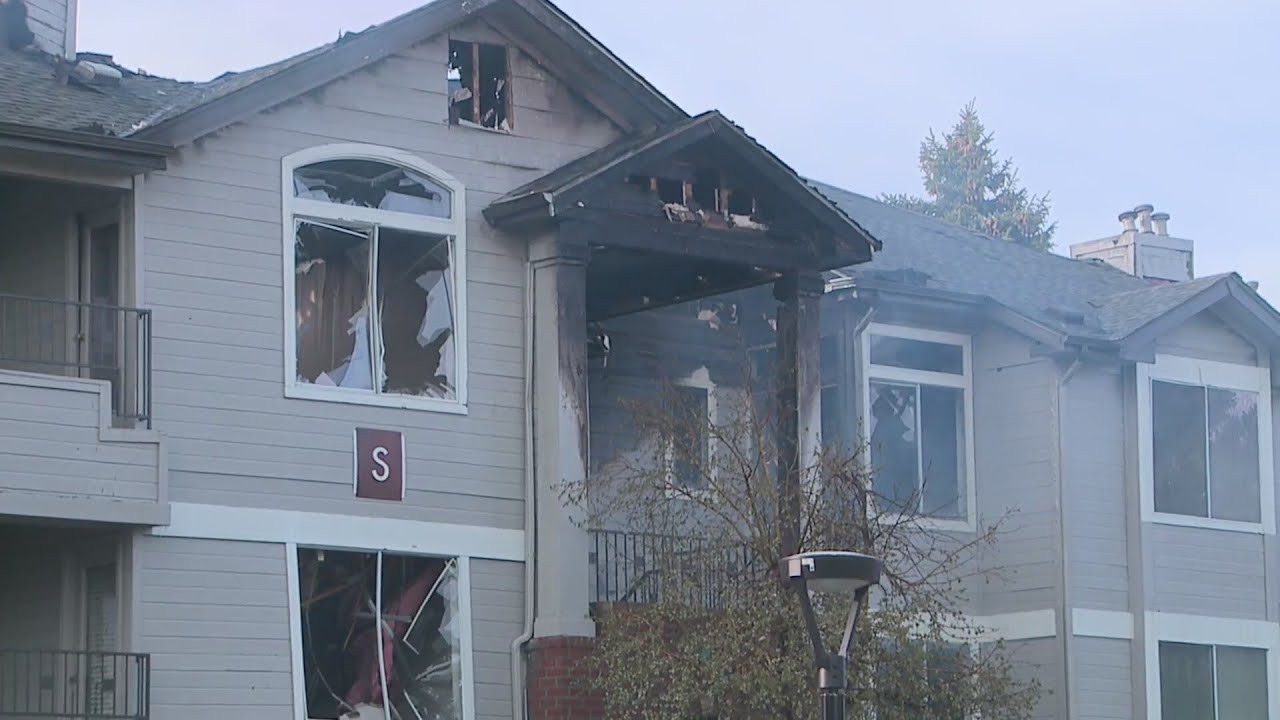 2-alarm fire at apartment building causes multiple collapses - YouTube