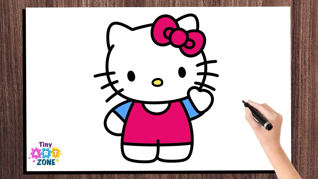 How to Draw Hello Kitty 🐱 Easy Step-by-Step for Kids | Hello Kitty ...