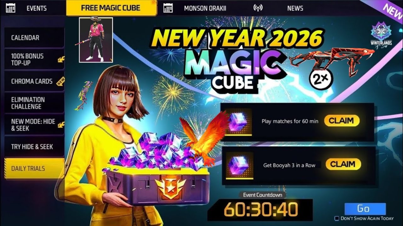 NEW YEAR EVENT FREE FIRE 2026 | FREE FIRE 1 JANUARY EVENT| - YouTube